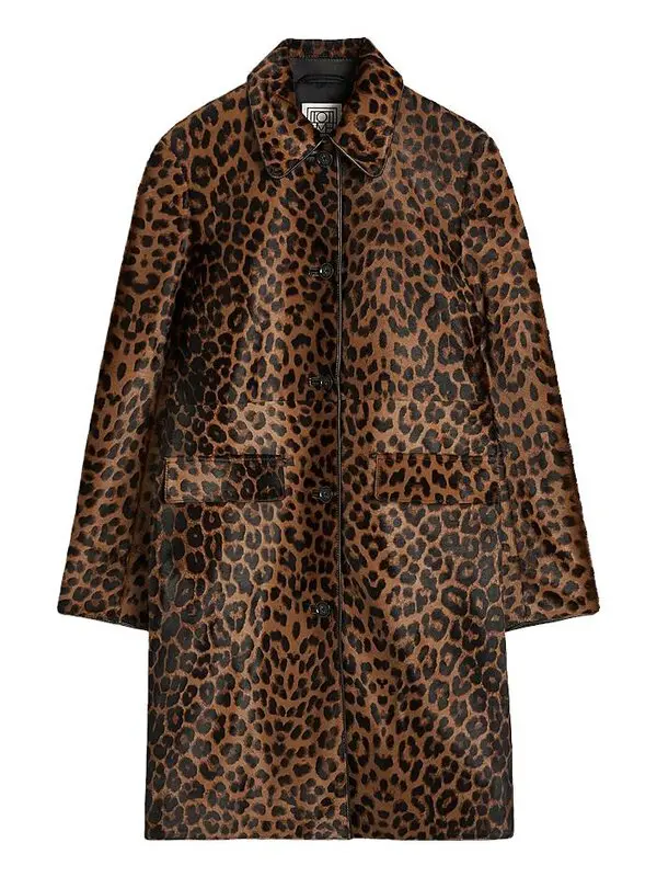 TOTEME Print Leather Coat - Leopard