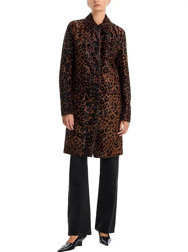 TOTEME Print Leather Coat - Leopard