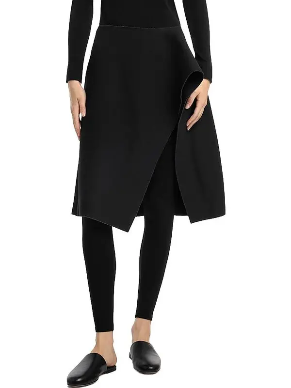TOTEME Scuba Slit Front Skirt With Raw Edge Hem - Black