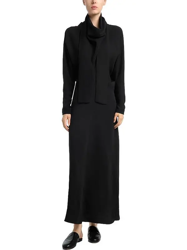 TOTEME Scarf Neck Slouch Waist Dress - Black
