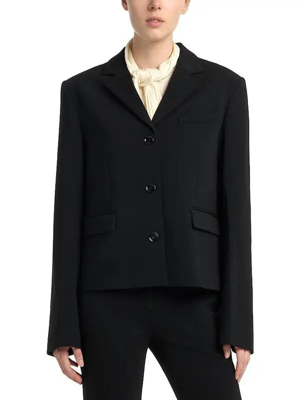TOTEME Wool Blend Short Blazer - Black