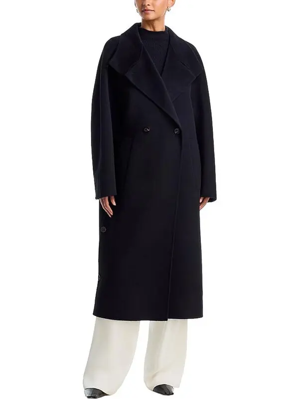 LISA YANG Long Line Wool & Cashmere Coat - Black