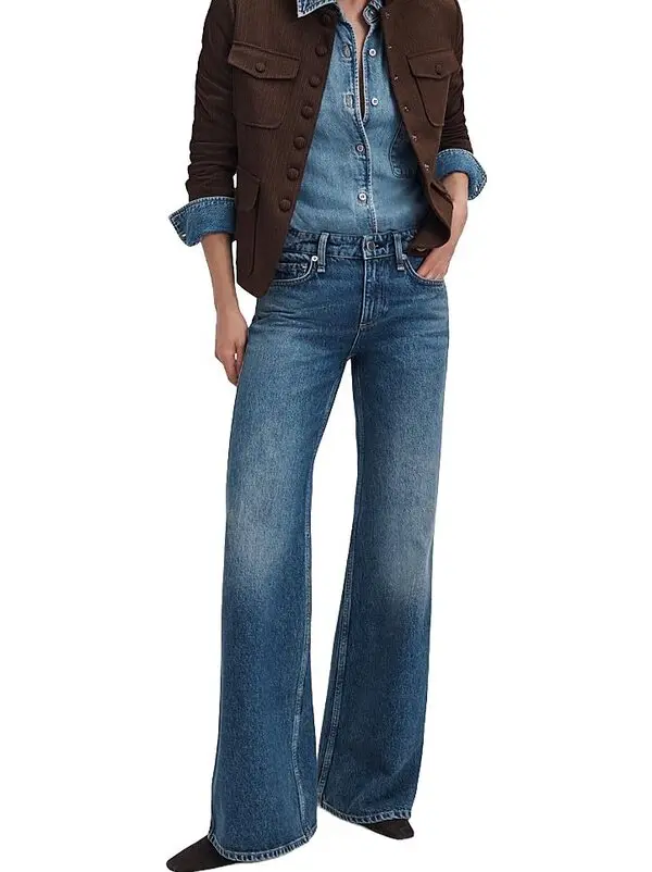 Rag & Bone Josie Low Rise Relaxed Flared Jeans - Flora