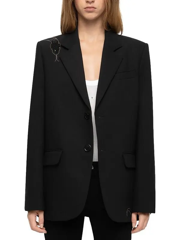 Zadig&Voltaire Vanille Snake Embellished Blazer - Black