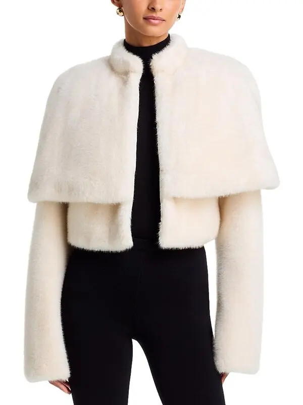 ET OCHS Faux Fur Cape Jacket - Ivory