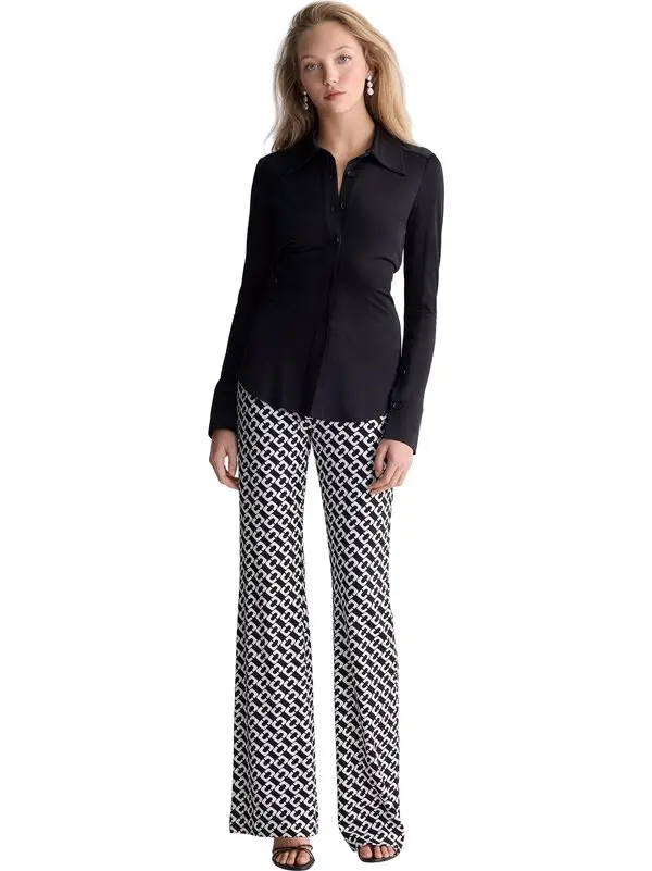 Diane Von Furstenberg Lucinda Ruched Shirt - Black