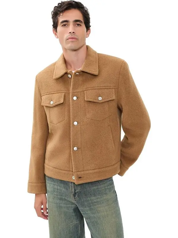 Helmut Lang Wool Trucker Jacket - Dark Camel
