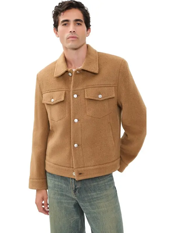 Helmut Lang Wool Trucker Jacket - Dark Camel