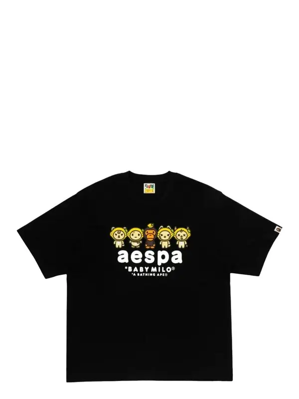 A BATHING APE X Aespa Baby Milo Lemonade Relaxed Fit T-shirt - Black