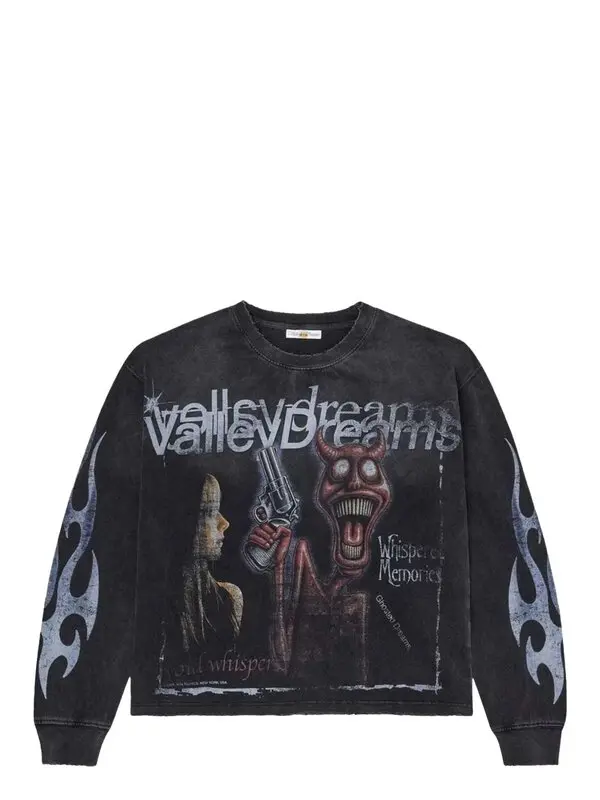 VALE FOREVER Psychopath L/s T-shirt - Washed Charcoal
