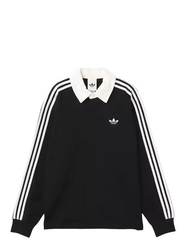 Adidas Three Stripes Rugby Polo Shirt Asia Sizing - Black