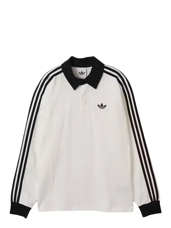Adidas Three Stripes Rugby Polo Shirt Asia Sizing - White