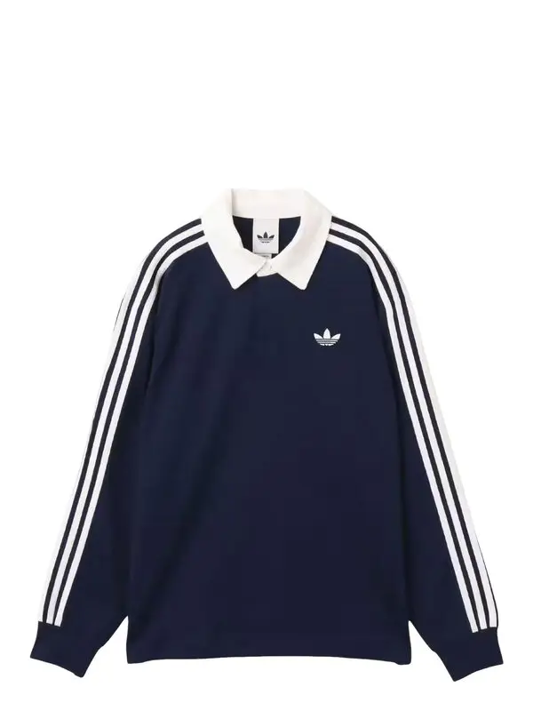 Adidas Three Stripes Rugby Polo Shirt Asia Sizing - Navy