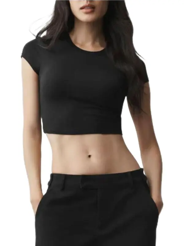 Alo Yoga Alosoft Crop Finesse T-shirt - Black