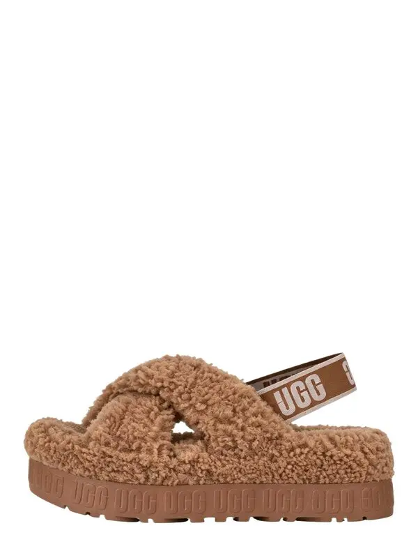 UGG Oh Fluffita Cross Strap Sandals - Chestnut