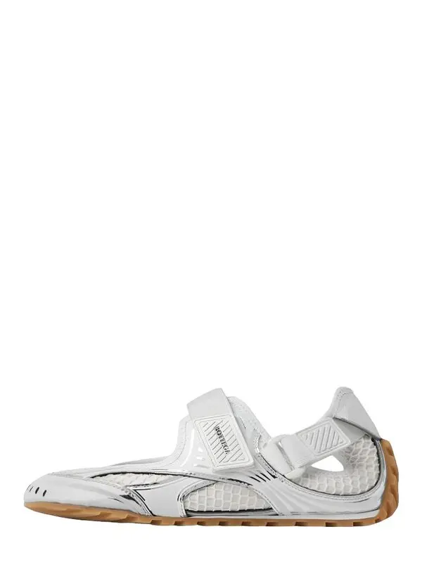 Bottega Veneta Orbit Flash Mary Jane Sneaker - Silver/white/optic White'