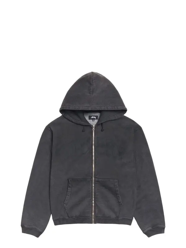 StÜssy Faded Graphic Zip Hoodie - Washed Black