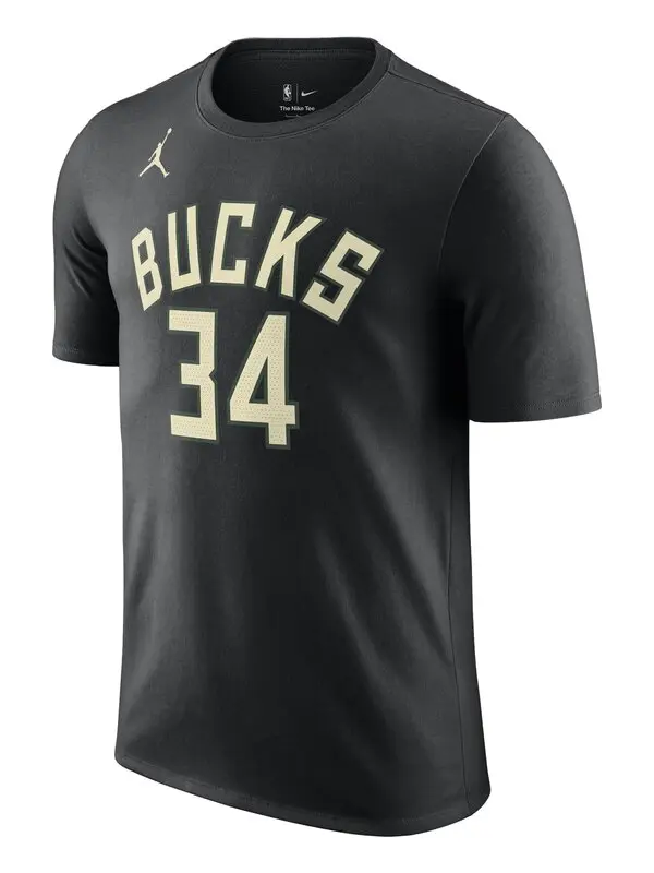 JORDAN Nba Milwaukee Bucks Statement Edition T-shirt - Black