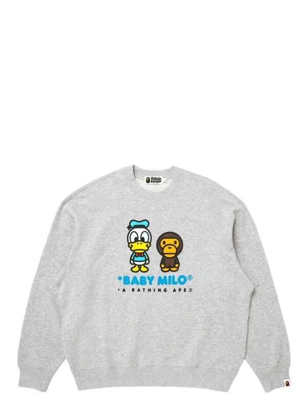 A BATHING APE X Disney Donald Duck Baby Milo Relaxed Fit Crewneck - Grey