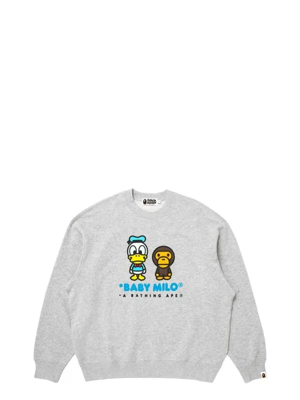 A BATHING APE X Disney Donald Duck Baby Milo Crewneck - Grey