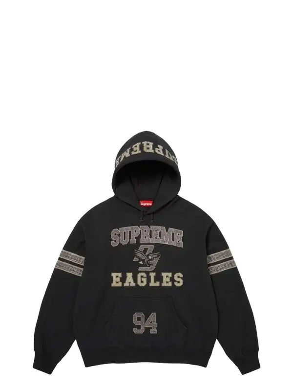 Supreme Rhinestone Eagle Hooded Sweatshirt - Black