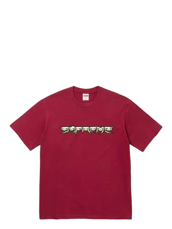 Supreme Fw26 Skulls Spellout T-shirt - Cardinal