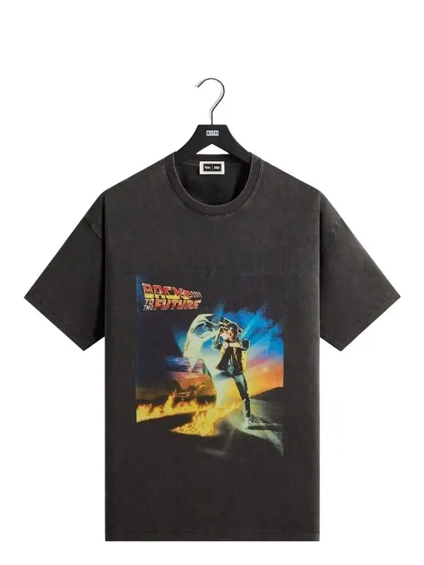 Kith X Back To The Future Chrome Title Vintage T-shirt - Black