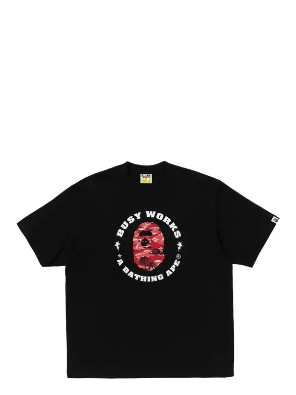 A BATHING APE Palm Tree Camo Busy Works Sta Relaxed Fit T-shirt - Black