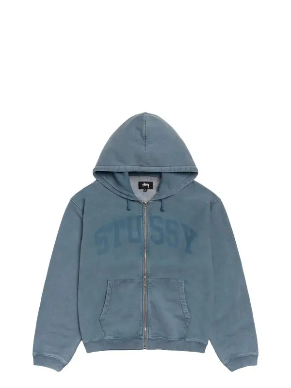 StÜssy Graphic Zip Hoodie - Washed Navy