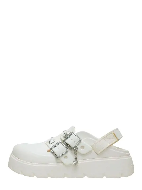 CROCS Star Studded Loaferette Clogs - Chalk