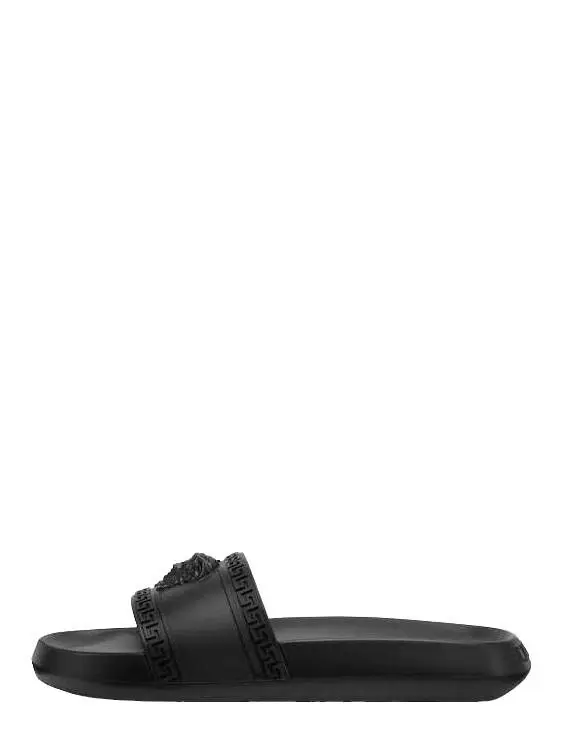 Versace Palazzo Rubber Slides - Black