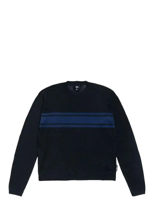 StÜssy Striped Lightweight Sweater - Black