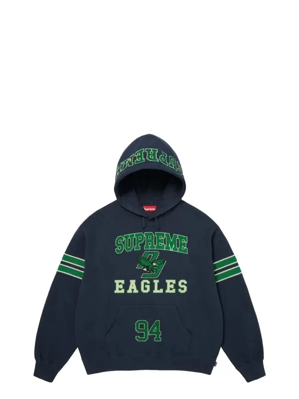 Supreme Rhinestone Eagle Hooded Sweatshirt - Navy