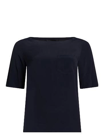 CARACTÈRE Acetate And Silk Top - Navy