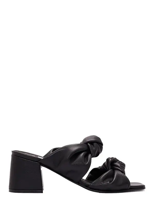 CLARA BARCELO Twist & Shout" Sculptural Leather Mules - Black