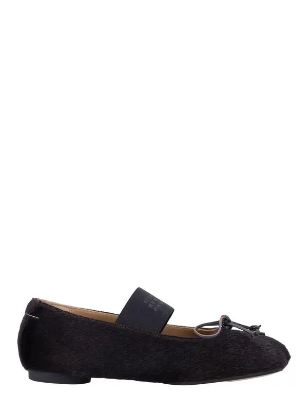 MAISON MARGIELA Pony-hair Leather Mary Janes With Bow - Brown