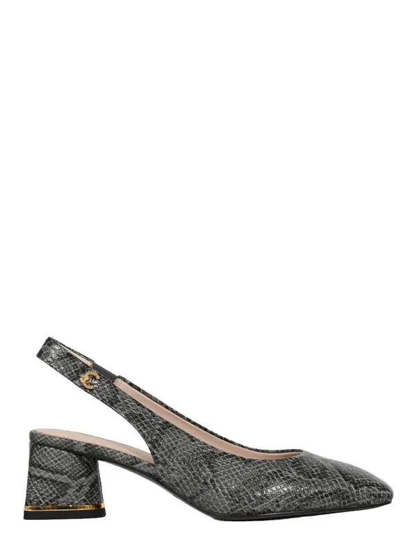 COCCINELLE Python-print Leather Slingbacks With Mid Heel - Multicolor