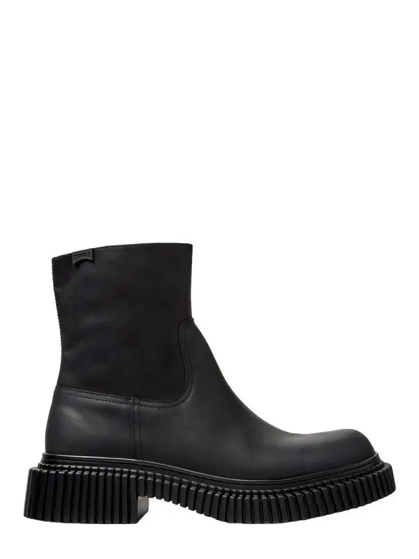 Camper Pix Berlin Leather Ankle Boots With Zip And Xl Extralight® Sole - Black