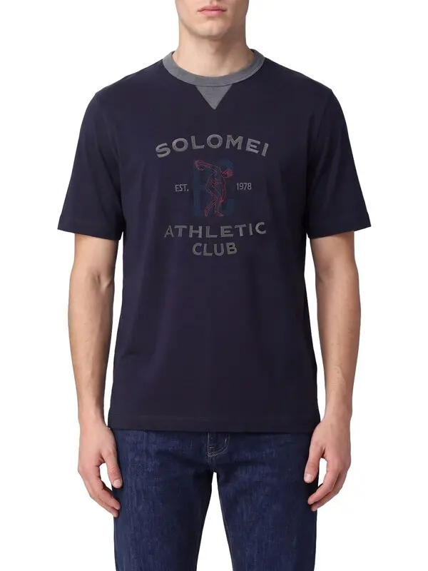 Brunello Cucinelli Printed Short-sleeved Cotton T-shirt - Blue