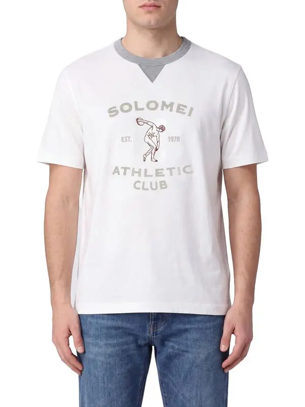 Brunello Cucinelli Cotton T-shirt With Contrasting Graphic Print - White