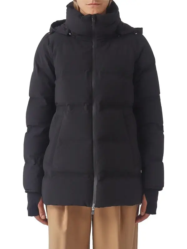 Herno A-shape Short Down Jacket With Removable Hood - Black