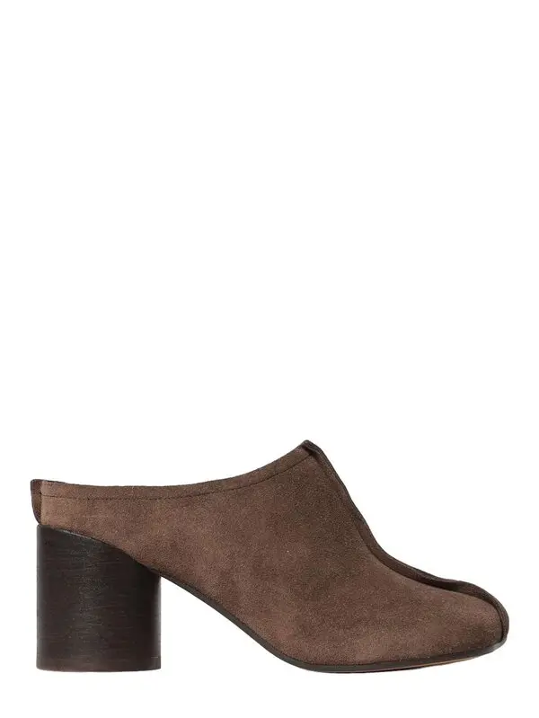 MAISON MARGIELA Sculptural Heel Suede Mules - Brown