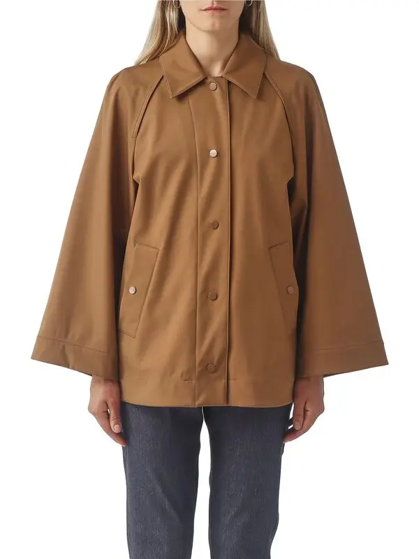 Max Mara Short Relaxed-fit Technical Fabric Trench Coat - Hazel