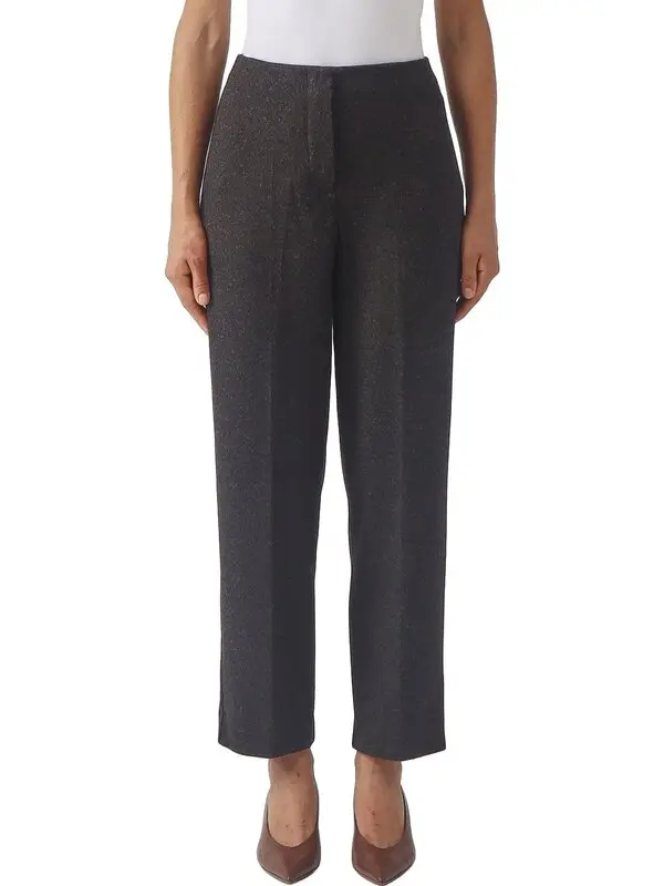 Max Mara High-waisted Straight Cropped Trousers In Viscose Blend - Dark