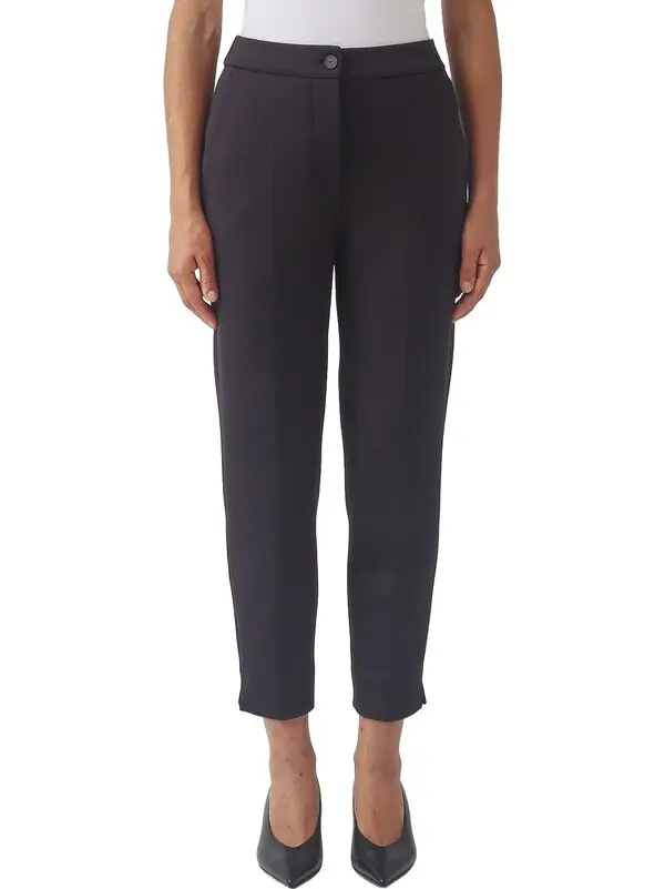 Max Mara Mid-rise Slim-fit Cropped Technical Jersey Trousers - Black