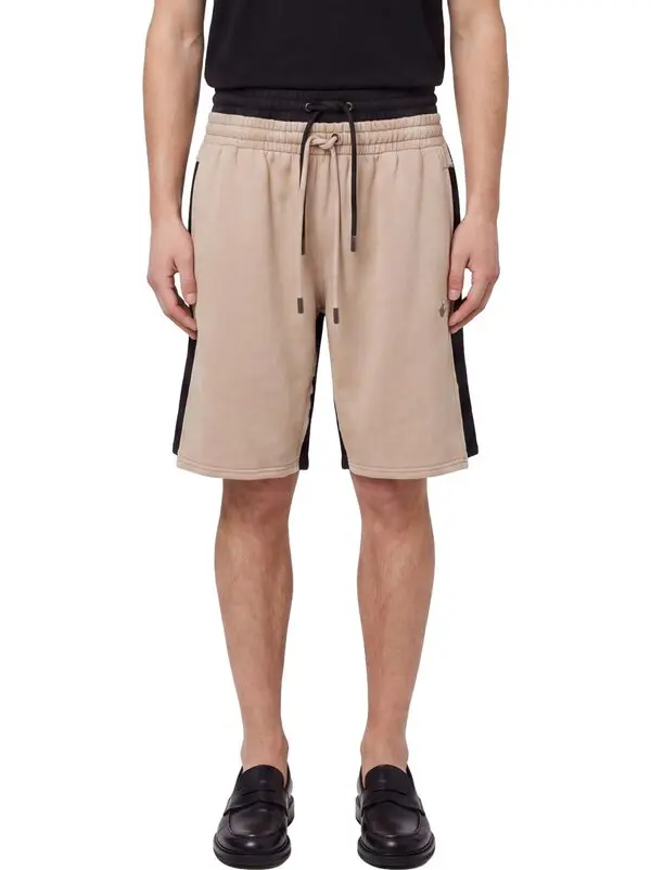Off-White Double-layer Diagonal Print Cotton Jersey Shorts - Multicolor