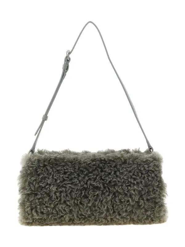 Stella McCartney Shearling Shoulder Bag - Grey