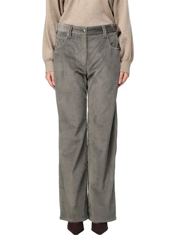 Brunello Cucinelli Flared Corduroy Trousers - Green