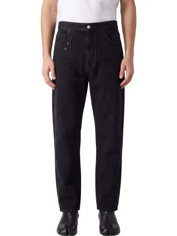 MAISON MARGIELA Mid-rise Straight-fit Denim Jeans With Logo Stitching - Black