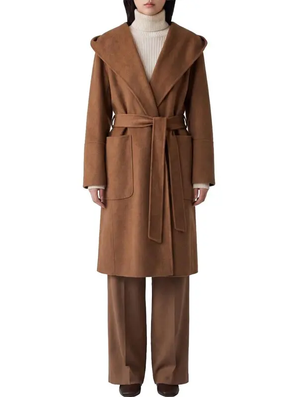 Max Mara Virgin Wool Robe Coat - Camel